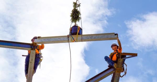 Hybl Center marks construction milestone with installation of final ...